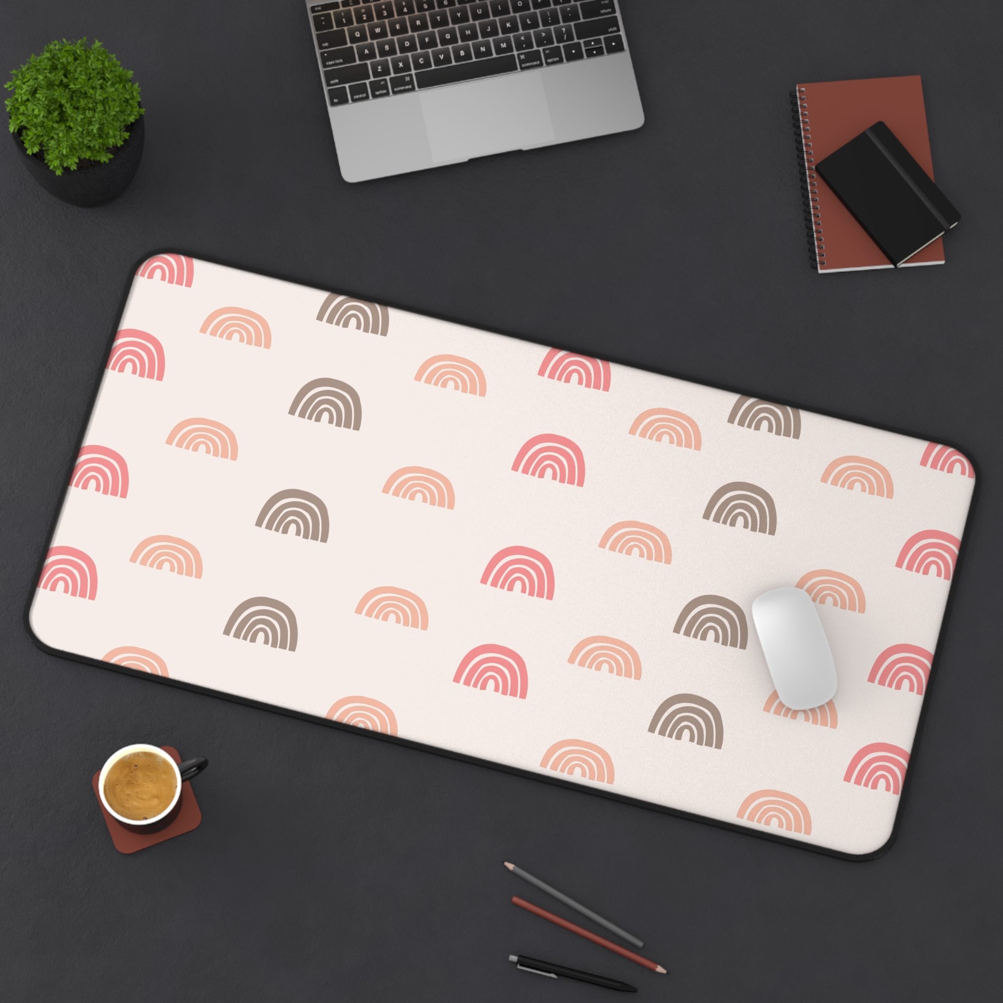 Retro Rainbow Arch Desk Mat – Stylish & Functional Workspace Upgrade ...